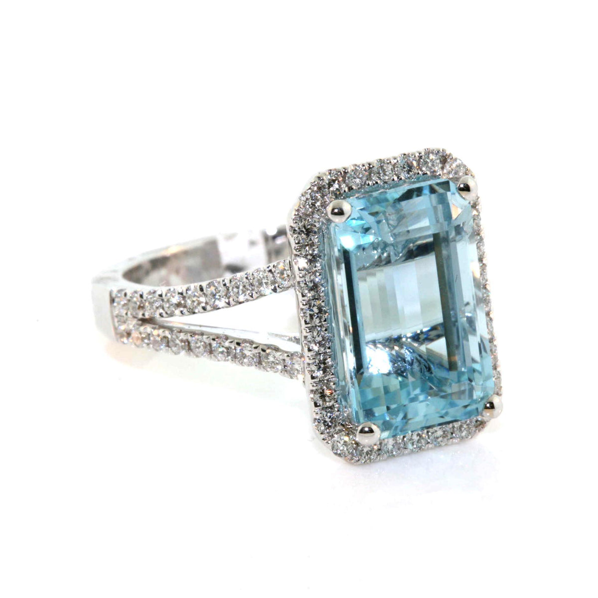 Aquamarine and Diamond Halo – David Keefe Fine Jewellery