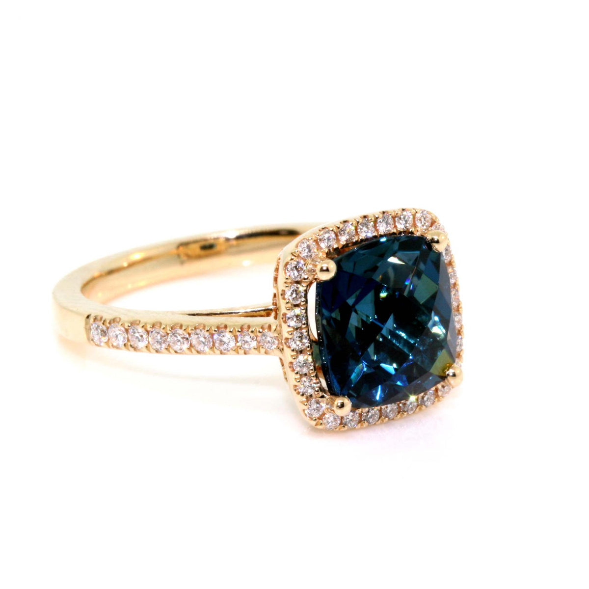 London Blue Topaz Halo – David Keefe Fine Jewellery