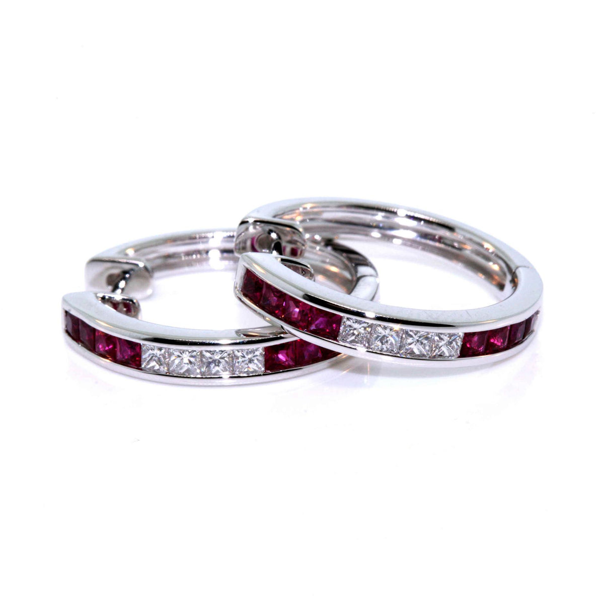 Ruby and Diamond Hoops – David Keefe