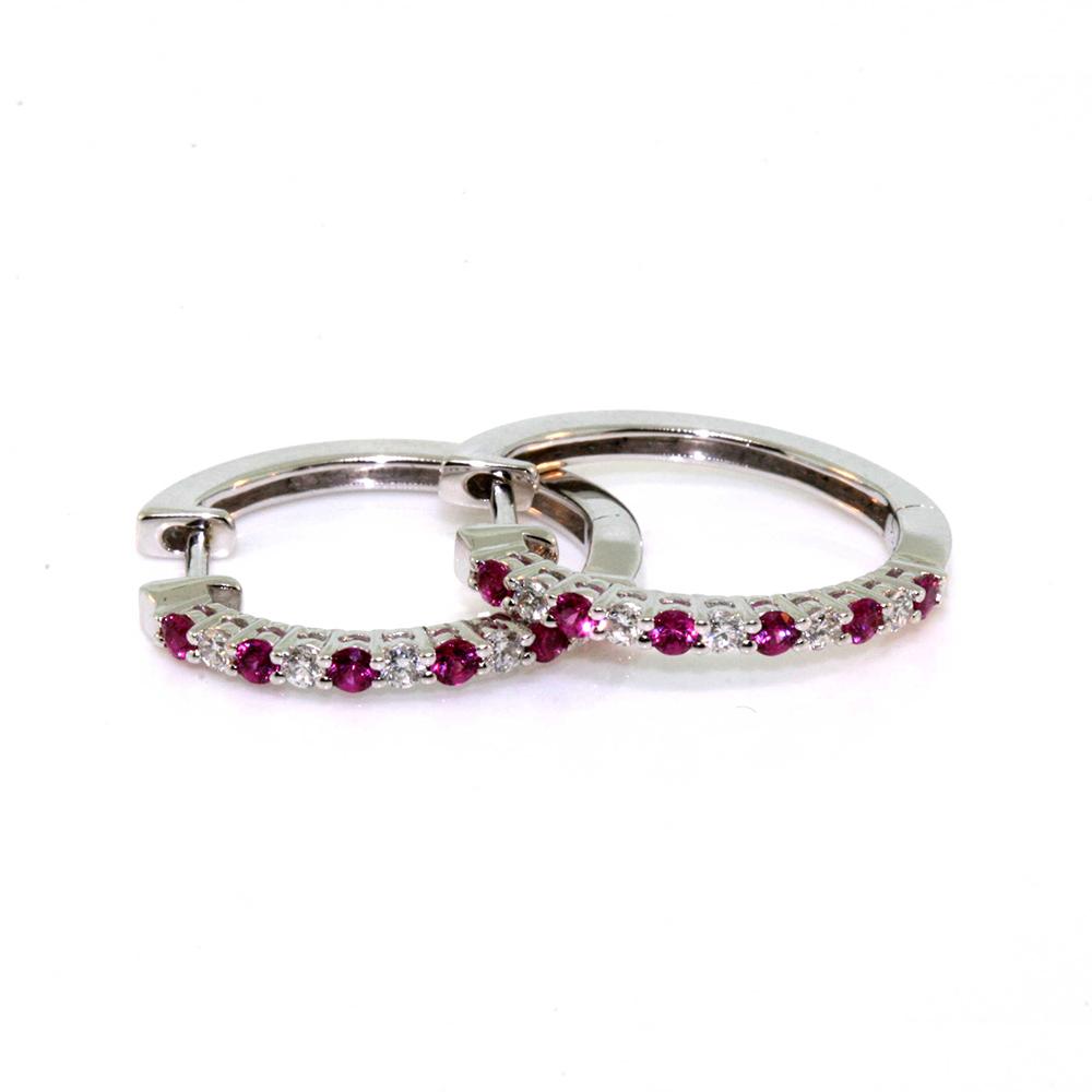 Ruby and Diamond Hoops – David Keefe